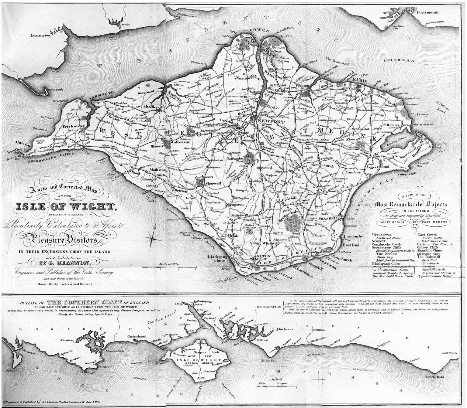 1847 Brannon IOW Maps - Island Eye